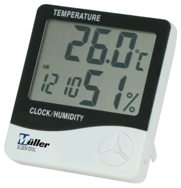 Digital Thermo-Hygrometer Clock HTC-1 - Müller Scientific